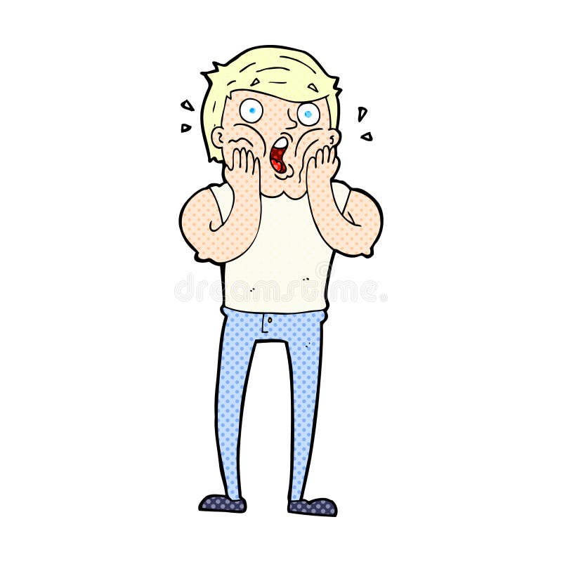 Cartoon Old Man Gasping in Surprise Stock Illustration - Illustration ...