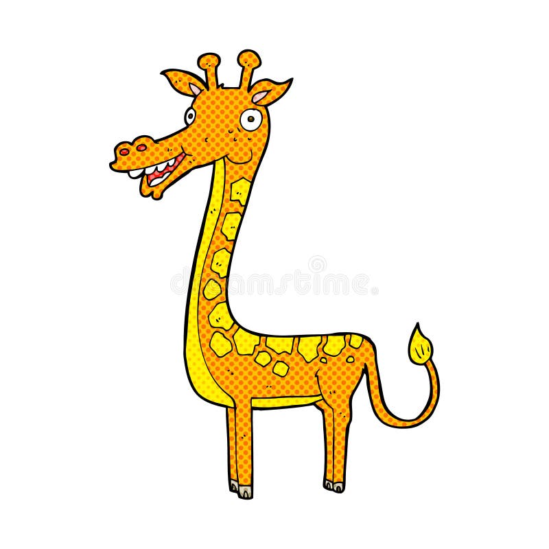 Comic cartoon giraffe stock illustration. Illustration of cartoon ...