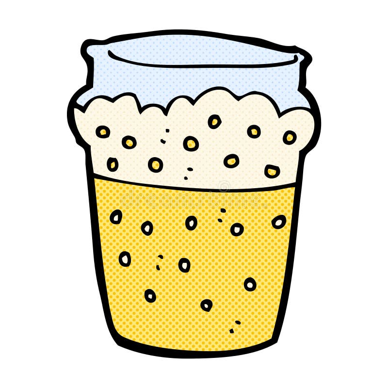Comic Cartoon Glass of Beer Stock Illustration - Illustration of drawn ...