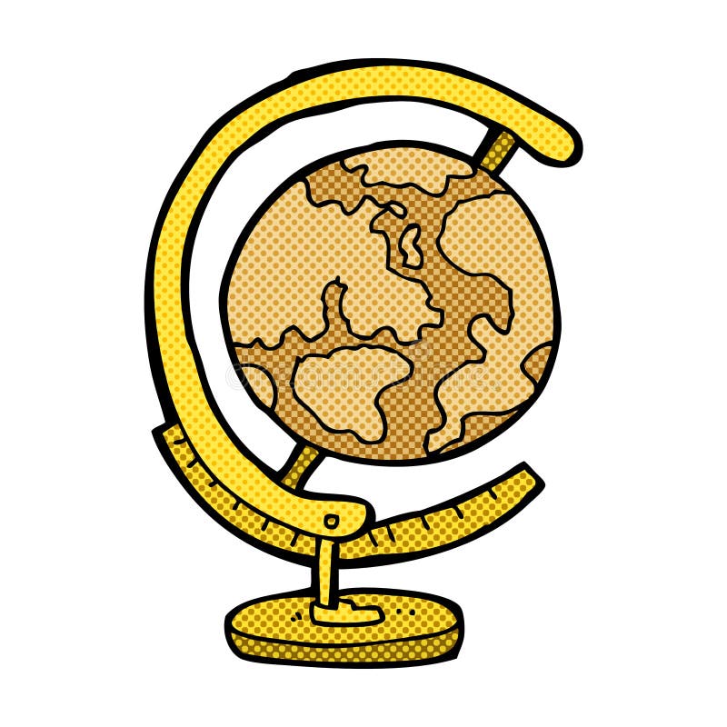Comic cartoon globe stock illustration. Illustration of silly - 52957240
