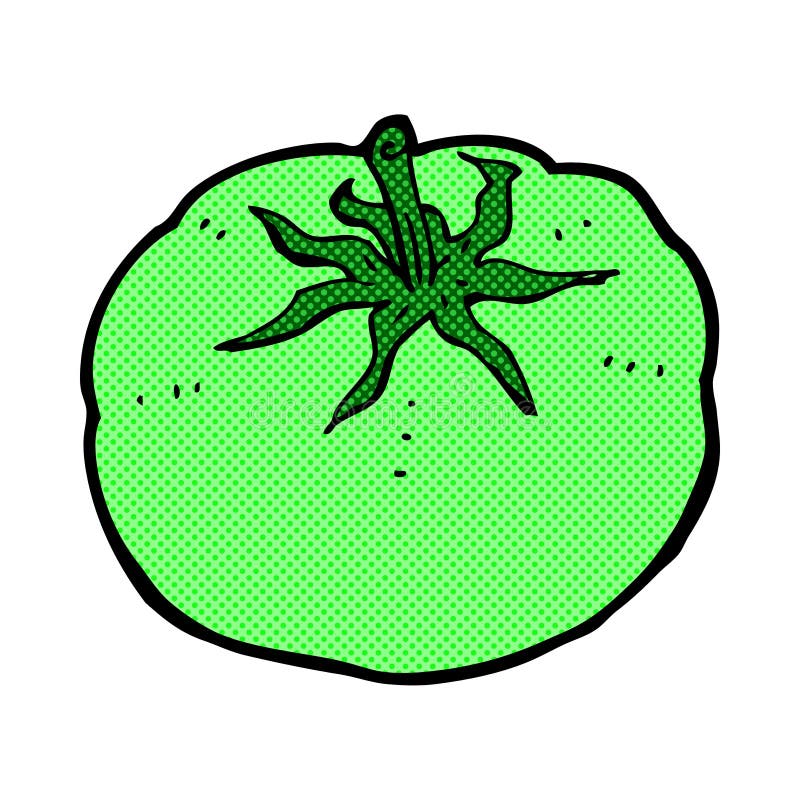 Comic cartoon green tomato stock illustration. Illustration of tomato ...