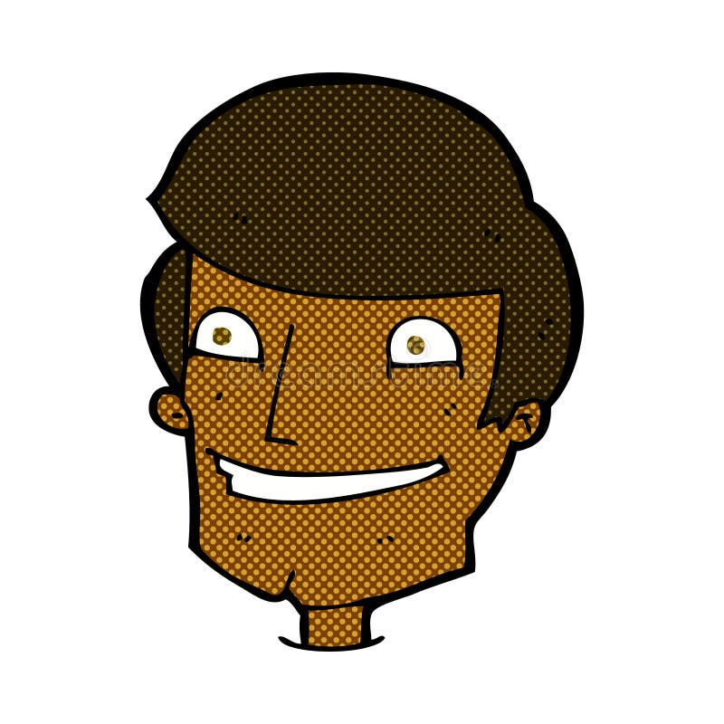 Grinning Face of Man stock illustration. Illustration of satisfied ...