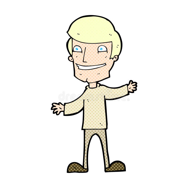 Comic cartoon grinning man stock illustration. Illustration of silly ...