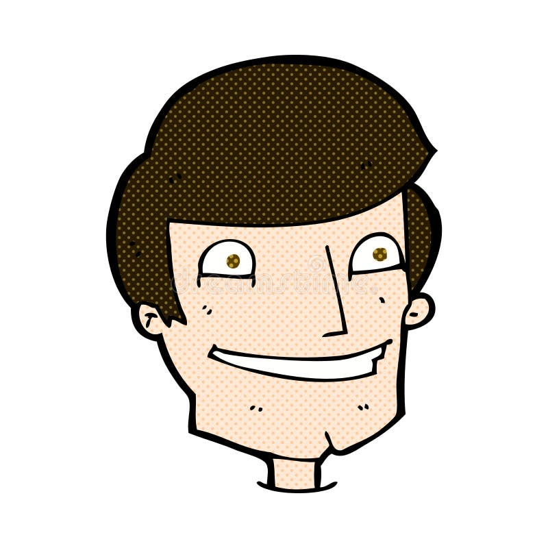 Comic cartoon grinning man stock illustration. Illustration of crazy ...