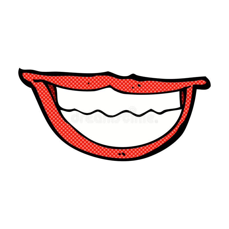 Comic Cartoon Grinning Mouth Stock Illustration - Illustration of teeth ...