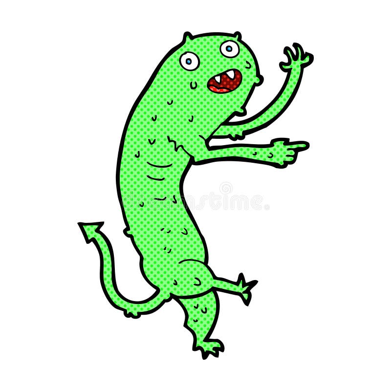 Comic Cartoon Gross Little Monster Stock Illustration - Illustration of ...