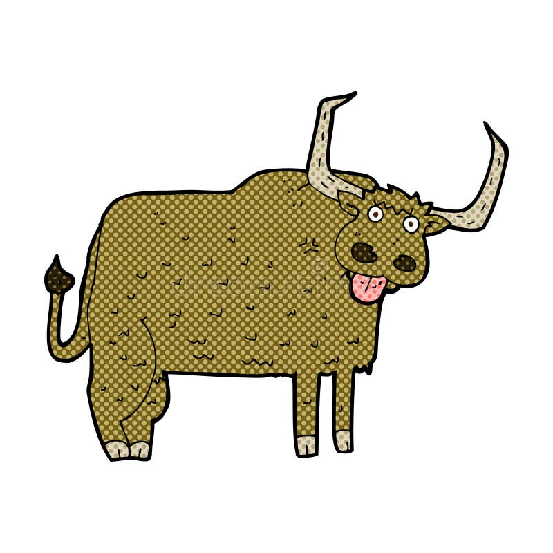 Comic cartoon hairy cow stock illustration. Illustration of style ...