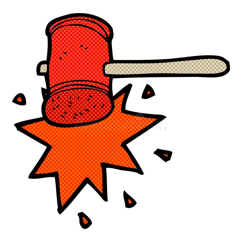 Comic cartoon hammer stock illustration. Illustration of cartoon - 52879567