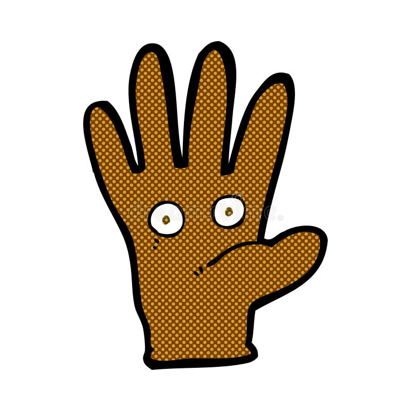 Comic Cartoon Hand with Eyes Stock Illustration - Illustration of cute ...