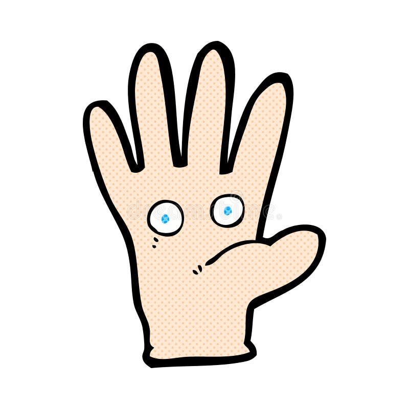 Comic Cartoon Hand with Eyes Stock Illustration - Illustration of ...