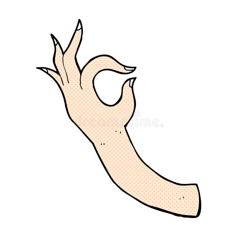 Comic cartoon hand symbol stock illustration. Illustration of excellent ...