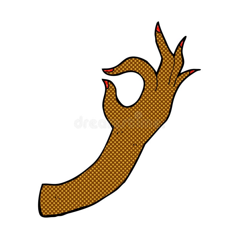 Comic cartoon hand symbol stock illustration. Illustration of retro ...
