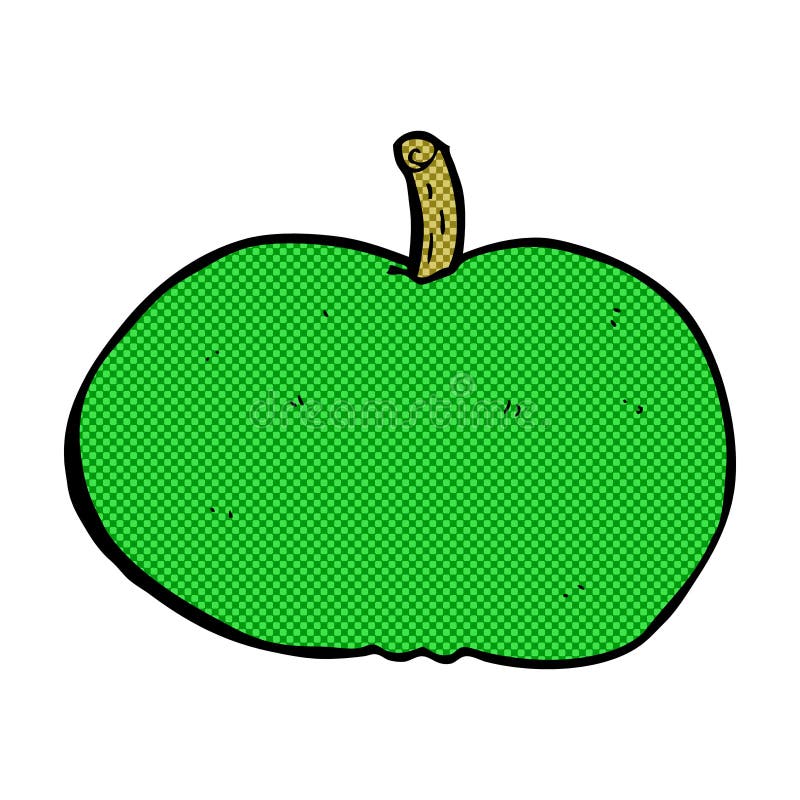 Comic cartoon happy apple stock illustration. Illustration of apple ...