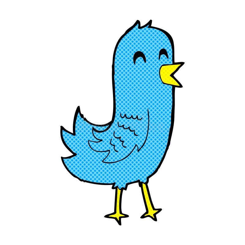 Comic cartoon happy bird stock illustration. Illustration of comic ...