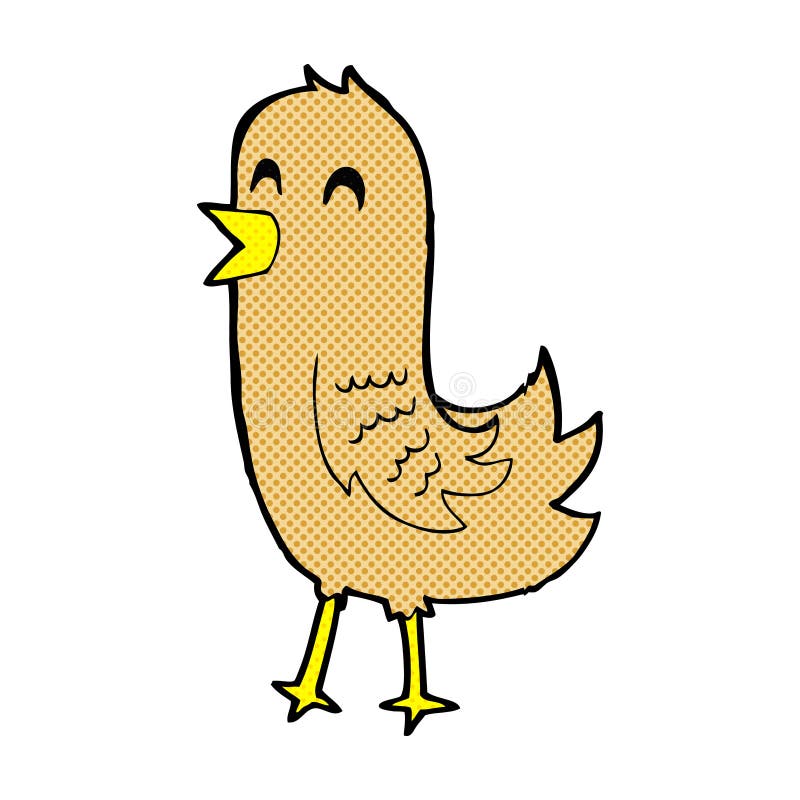 Comic cartoon happy bird stock illustration. Illustration of funny ...