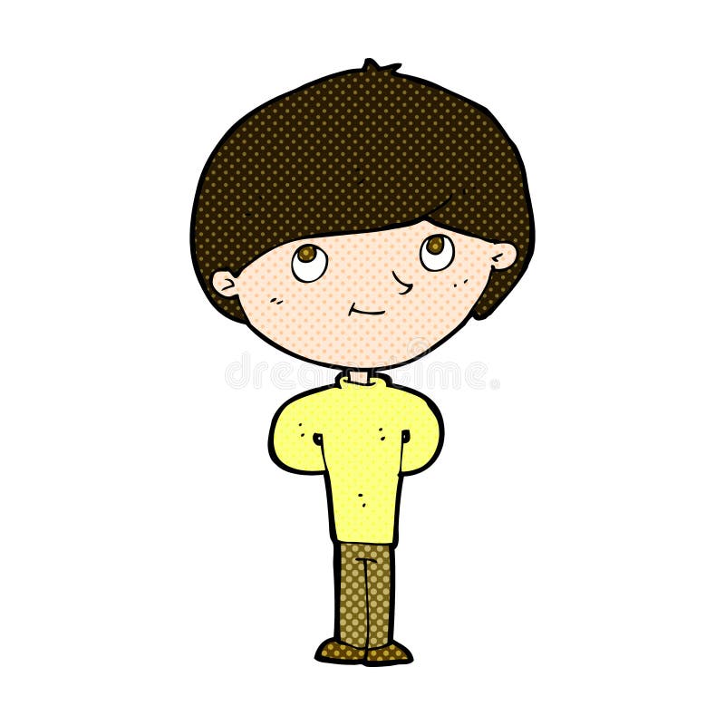 Comic cartoon happy boy stock illustration. Illustration of happy ...