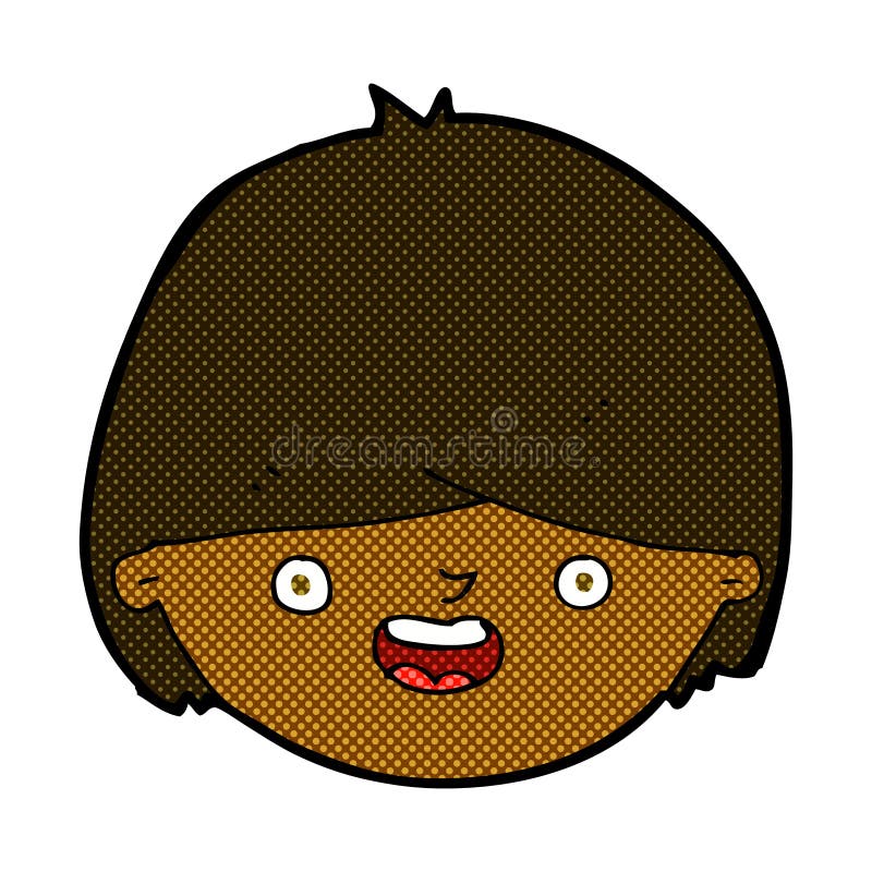 Comic cartoon happy face stock illustration. Illustration of character ...
