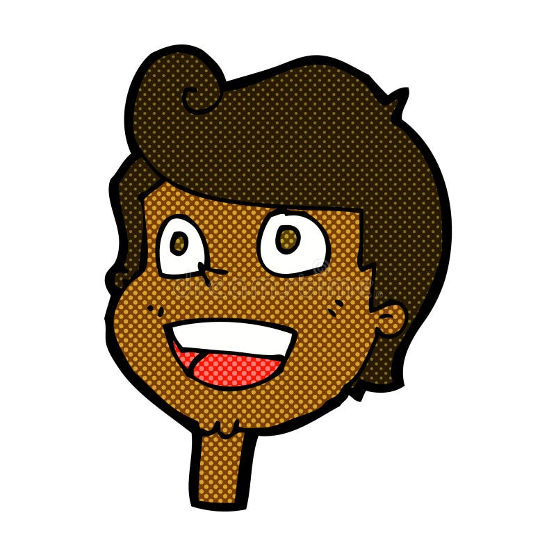 Comic cartoon happy face stock illustration. Illustration of cartoon ...