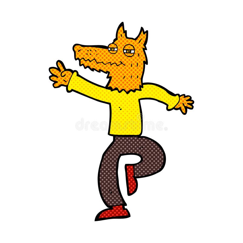 Comic Cartoon Happy Fox Man Stock Illustration - Illustration of clip ...