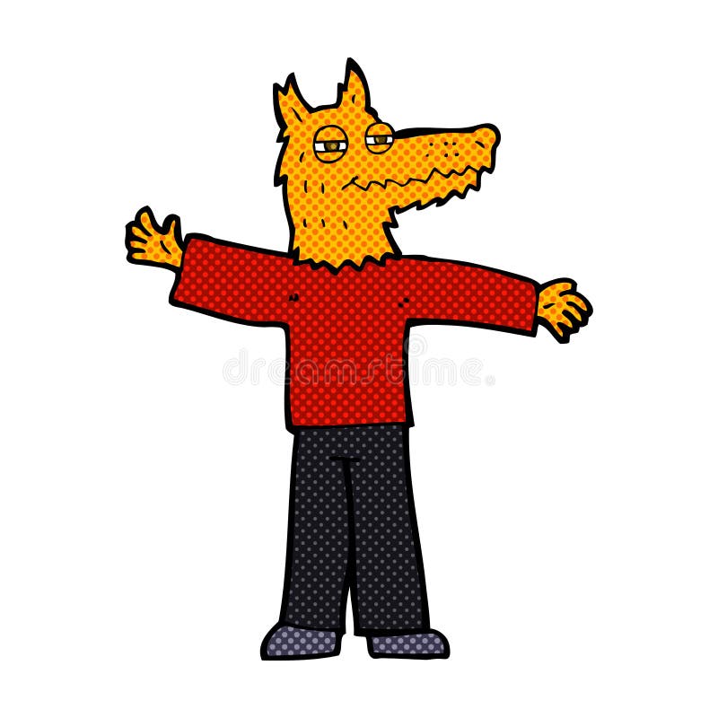 Comic Cartoon Happy Fox Man Stock Illustration - Illustration of book ...