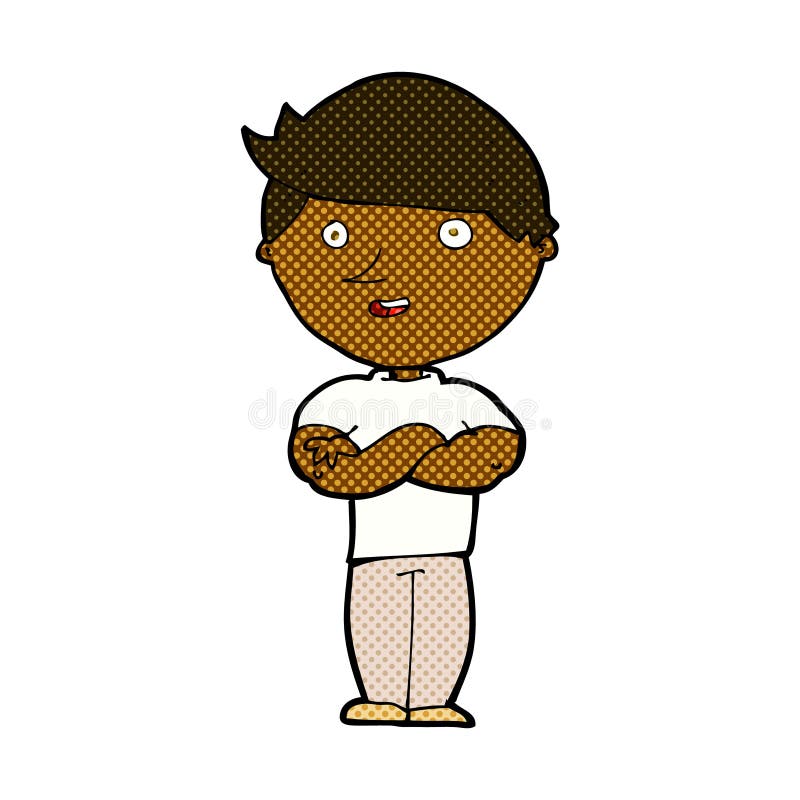 Comic cartoon happy man stock illustration. Illustration of character ...