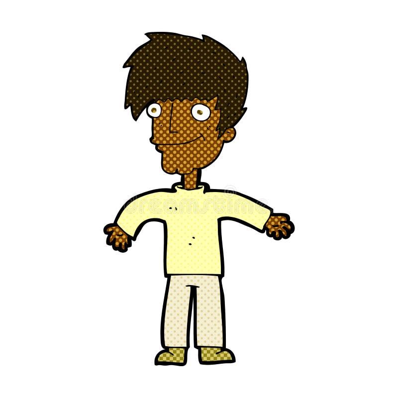 Comic cartoon happy man stock illustration. Illustration of male - 52877097