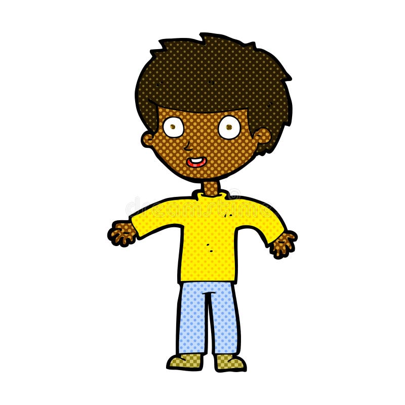 Comic cartoon happy man stock illustration. Illustration of print ...