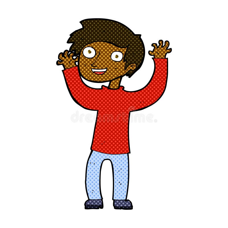 Comic cartoon happy man stock illustration. Illustration of funny ...