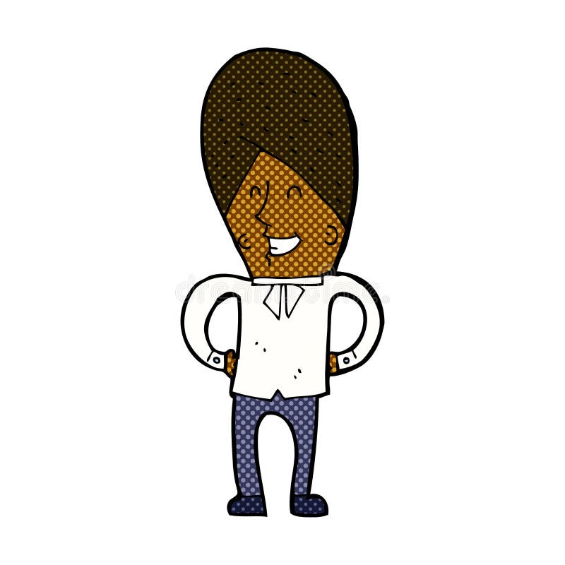 Comic cartoon happy man stock illustration. Illustration of hand - 52878292