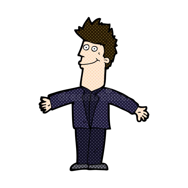 Comic cartoon happy man stock illustration. Illustration of print ...