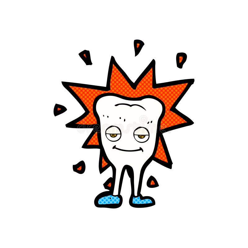 Comic cartoon happy tooth stock illustration. Illustration of happy ...