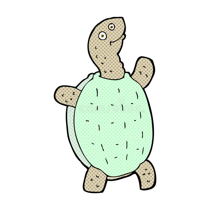Comic cartoon happy turtle stock illustration. Illustration of retro ...