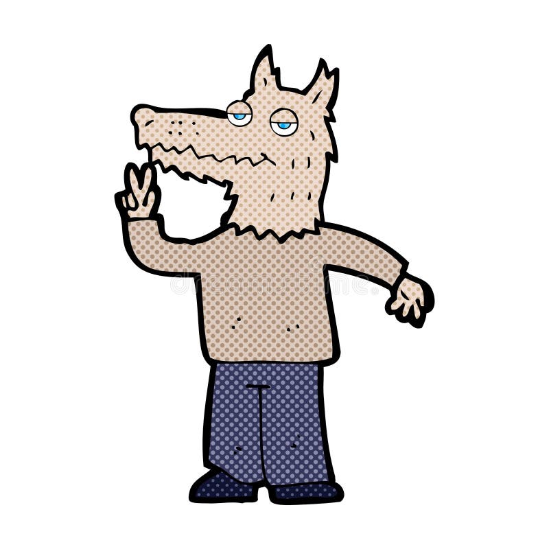 Comic Cartoon Happy Wolf Man Stock Illustration - Illustration of happy ...