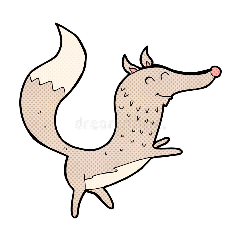 Comic cartoon happy wolf stock illustration. Illustration of ...