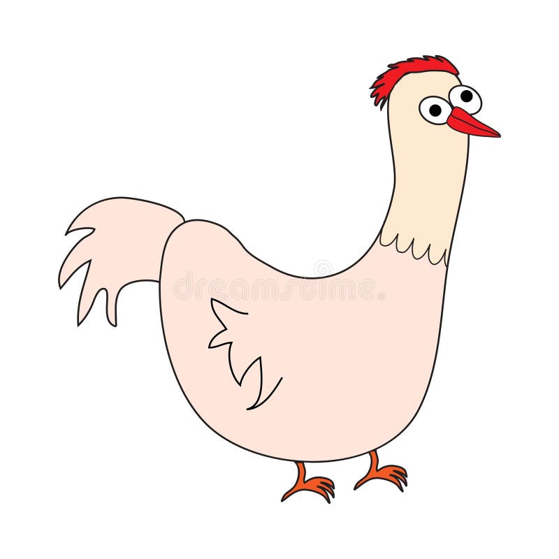 Comic cartoon hen stock illustration. Illustration of childish - 376208773