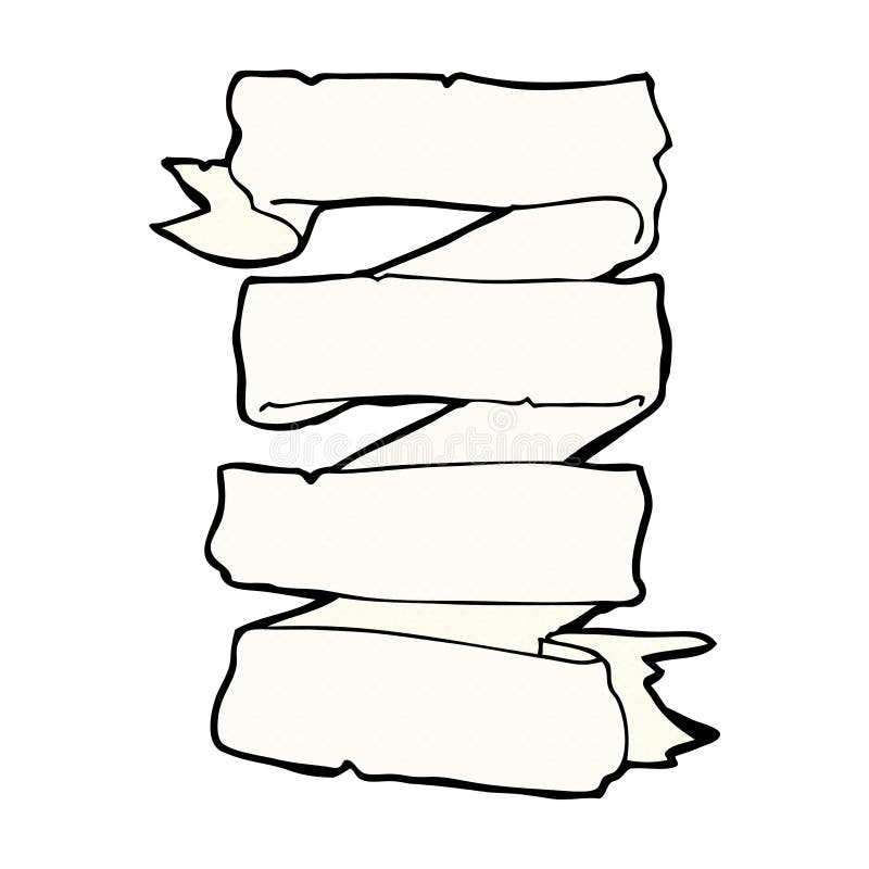 Comic Cartoon Heraldic Scroll Banner Stock Illustration - Illustration ...