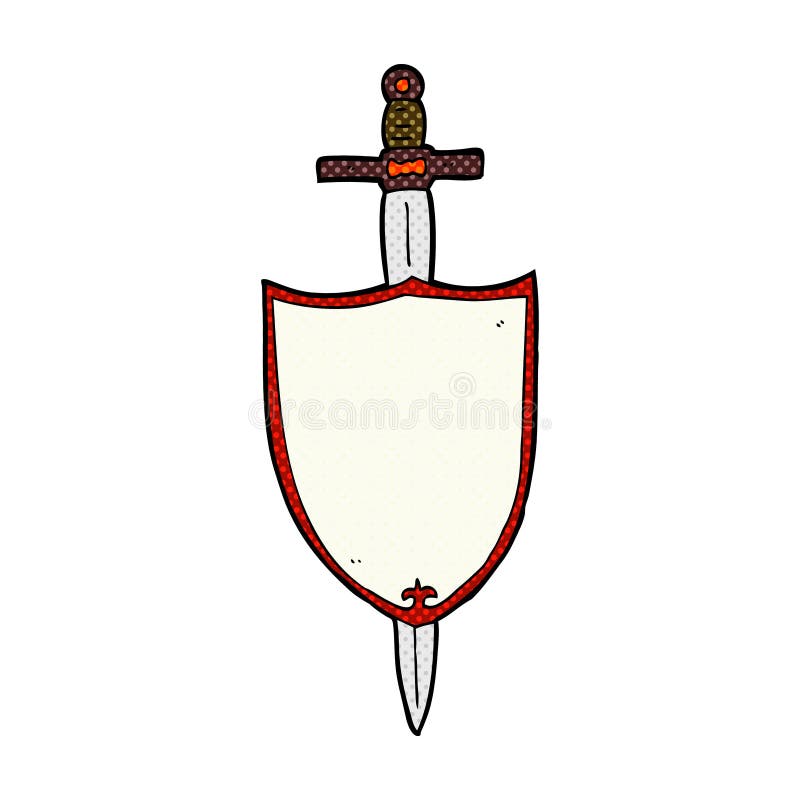 Comic Cartoon Heraldic Shield Stock Illustration - Illustration of ...