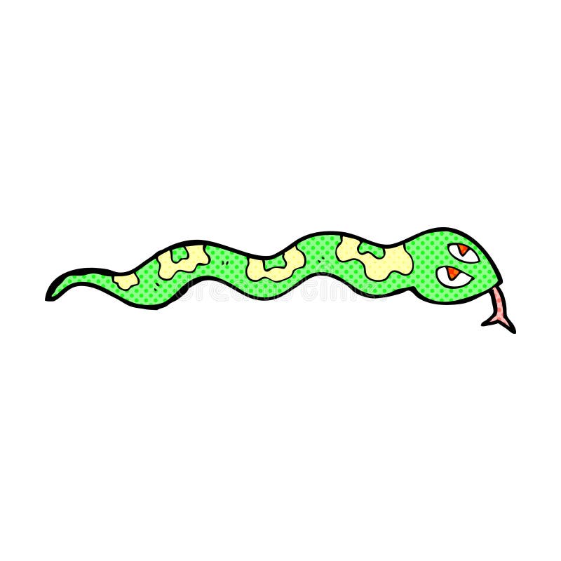 Comic Cartoon Hissing Snake Stock Illustration - Illustration of ...