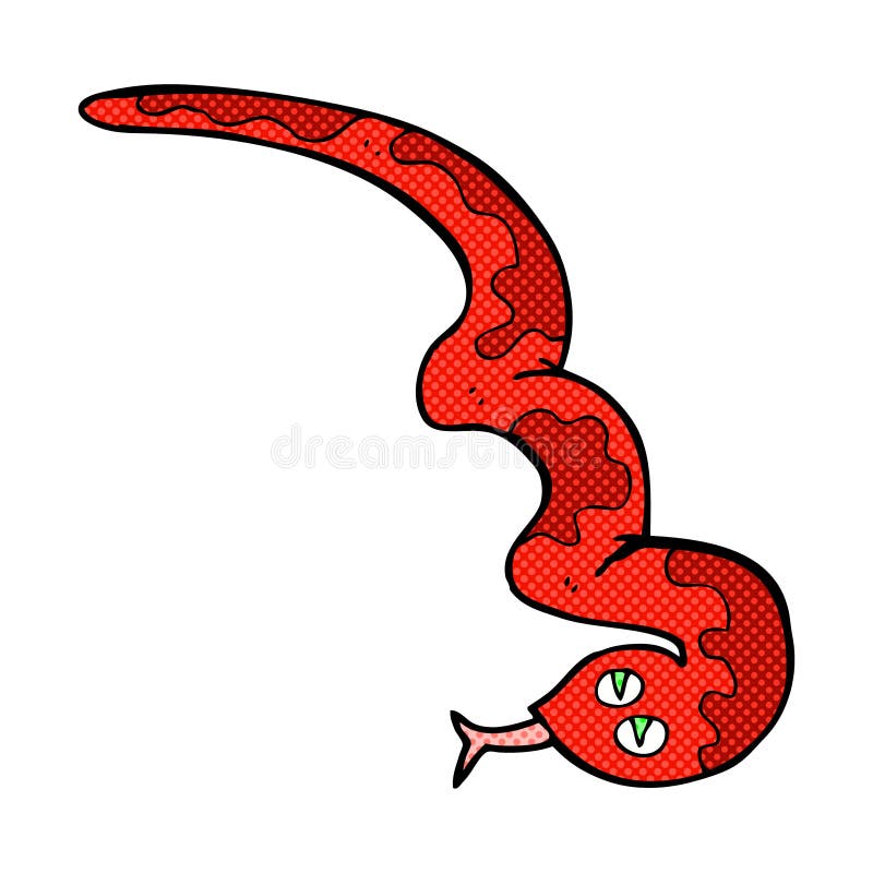 Comic Cartoon Hissing Snake Stock Illustration - Illustration of funny ...