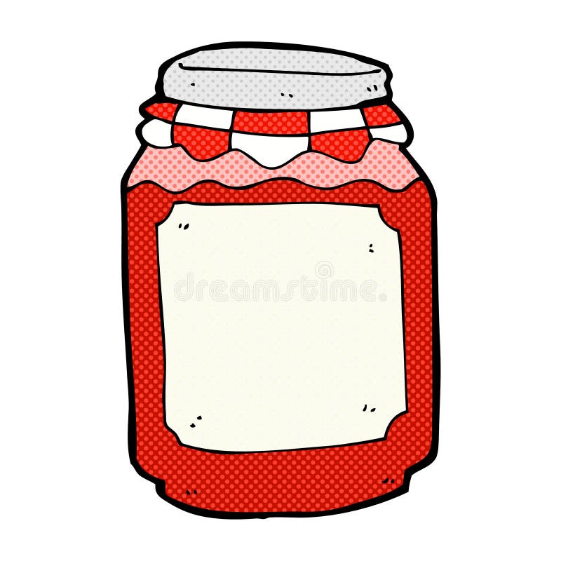 Comic cartoon jar of jam stock illustration. Illustration of ...