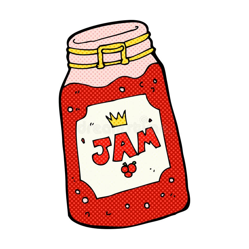 Comic cartoon jar of jam stock illustration. Illustration of design ...