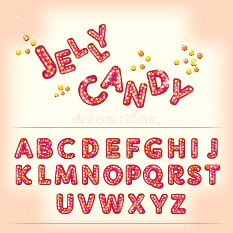 Candy Style Font Style Effect, Set of Alphabet and Number Stock ...