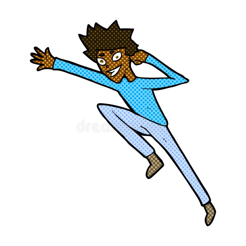 Comic cartoon jumping man stock illustration. Illustration of print ...