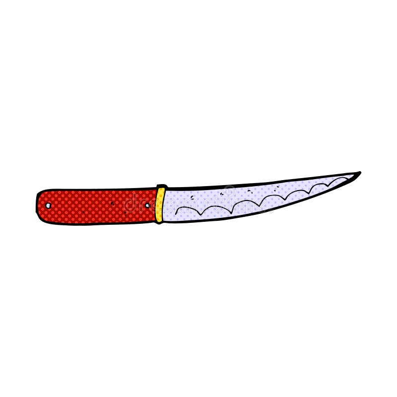 Comic Cartoon Kitchen Knife Stock Illustration - Illustration of ...