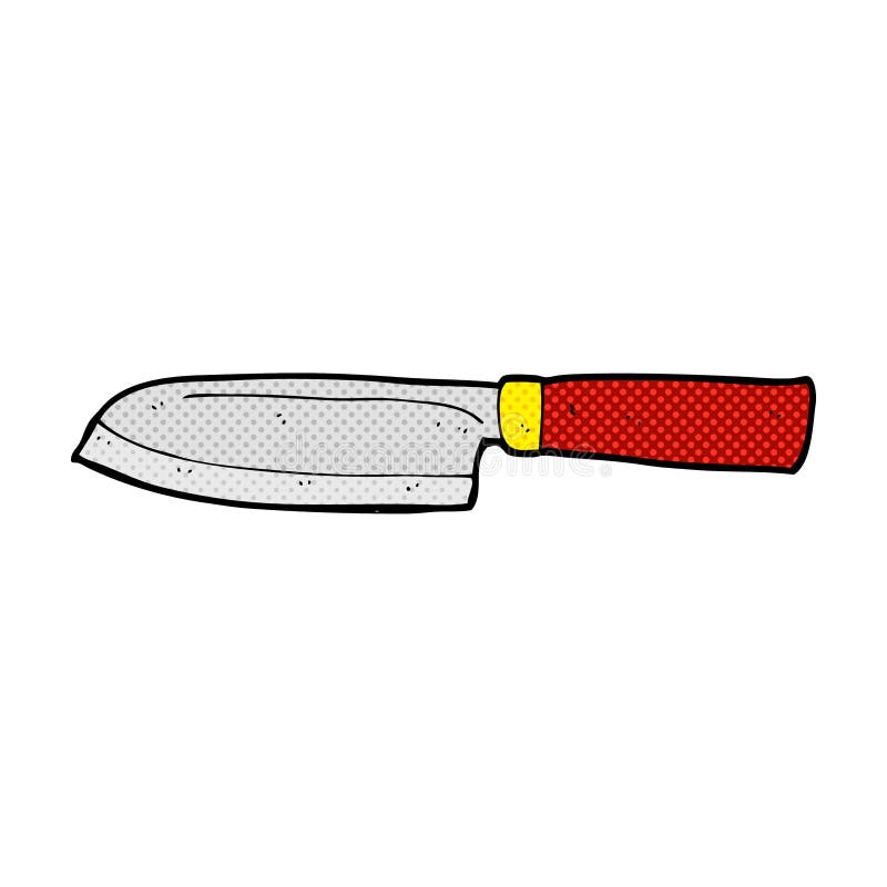 Comic Cartoon Kitchen Knife Stock Illustration - Illustration of drawn ...