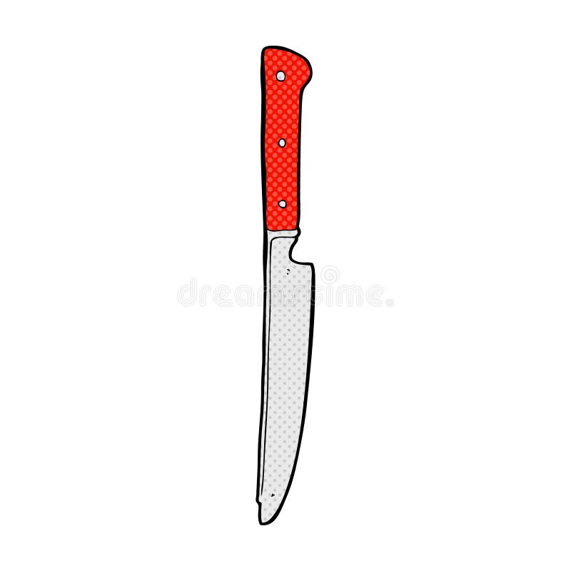 Comic Cartoon Kitchen Knife Stock Illustration - Illustration of funny ...