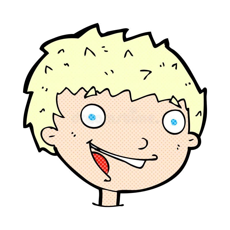 Comic cartoon laughing boy stock illustration. Illustration of cheerful ...