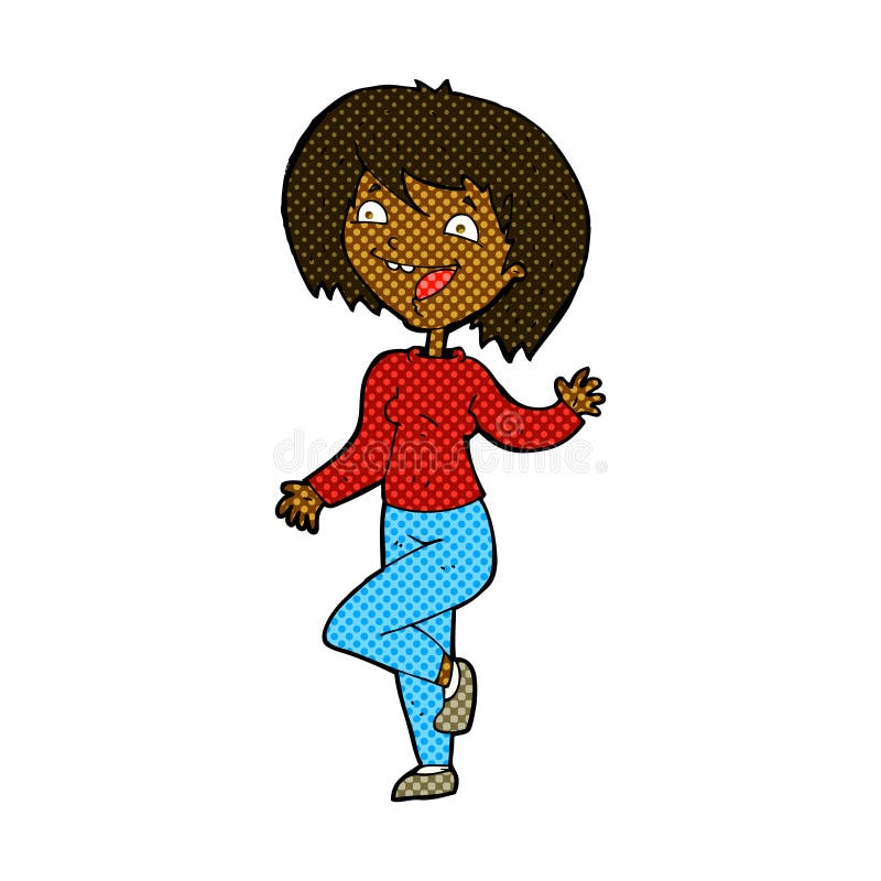 Comic Cartoon Laughing Woman Stock Illustration - Illustration of ...