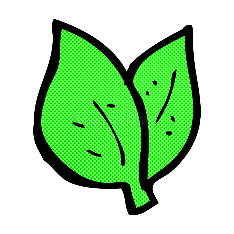 Comic Cartoon Leaves Symbol Stock Illustration - Illustration of leaves ...