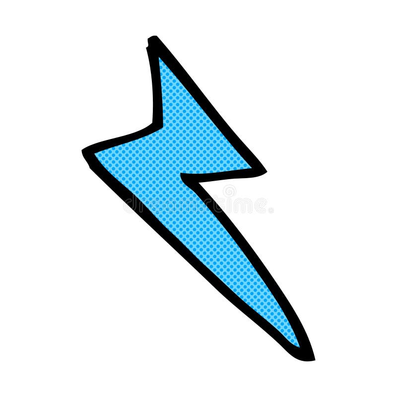 Comic Cartoon Lightning Bolt Symbol Stock Illustration - Illustration ...